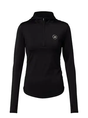 Adidas By Stella McCartney Logo Hooded Zip-up Top - Black
