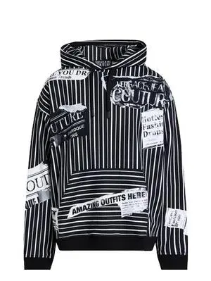 Versace Cotton Blend Striped Sweatshirt - Black