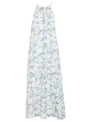 120% Lino Maxi Linen Dress - Blue