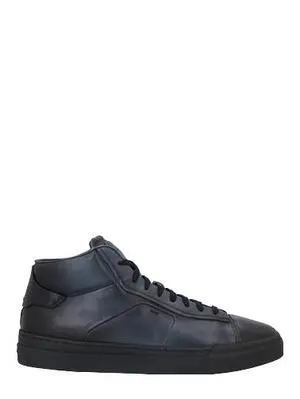 Santoni High-top Leather Sneakers - Navy