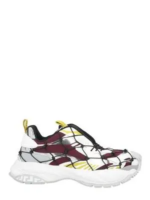 Versace Multicolor Leather And Textile Fiber Sneakers - Red