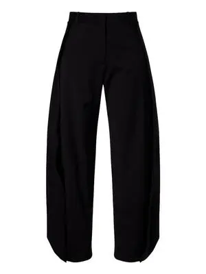 Loewe Draped Wool Wide-leg Pants - Black