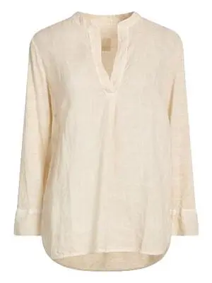 120% Lino Linen Gauze Top - Beige