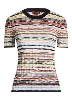 Missoni Multicolor Striped Knit Top - Camel