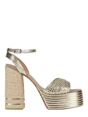 CastaÑer Leather Platform Sandals - Grey