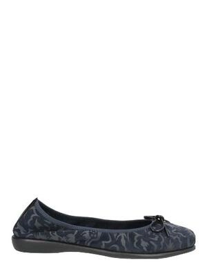 The Flexx THE FLEXX Leather Ballet Flats With Bow Detailing Navy