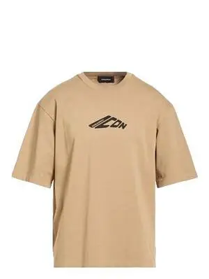 Dsquared2 Man T-shirt Black Size Xxl Cotton Beige