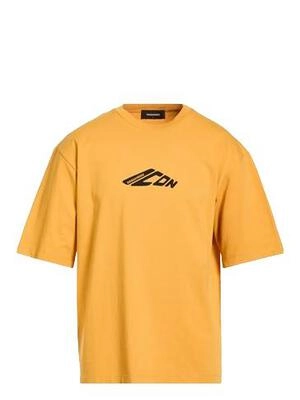 Dsquared2 Man T-shirt Black Size Xxl Cotton Yellow