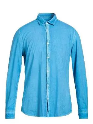 MESSAGERIE Patrizio Piscaglia Man Shirt Azure Size 15 ¾ Cotton Azure