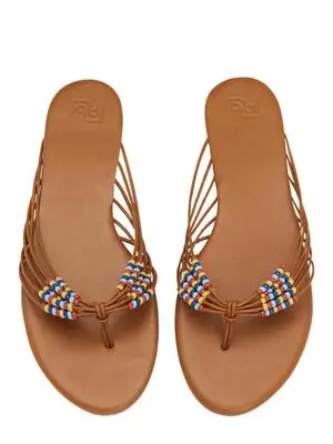 REFORMATION Jessica Flat Thong Sandals - Brown