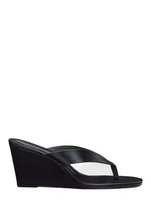REFORMATION Jessie Wedge Thong Sandals - Black