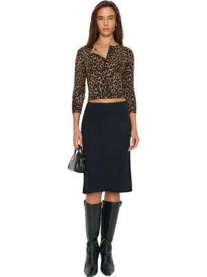 REFORMATION Petites Layla Knee Length Skirt - Black