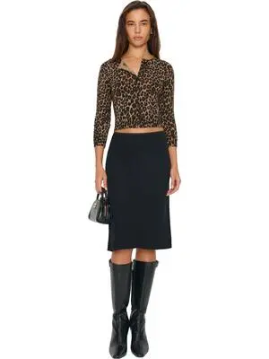 REFORMATION Petites Layla Knee Length Skirt - Black