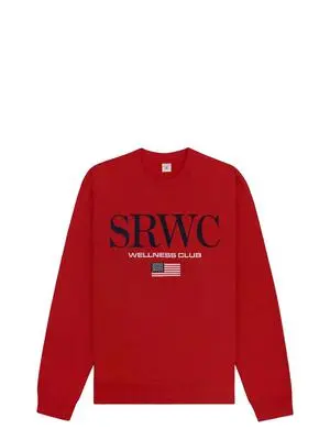 SPORTY & RICH Embroidered Crew-neck Sweatshirt - Red