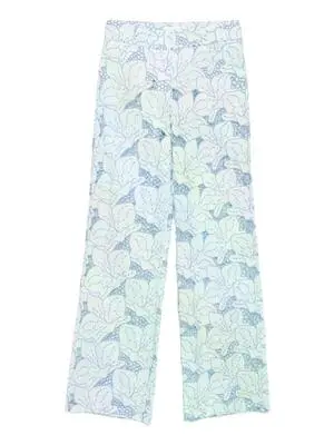 GENNY Embroidered Wide Leg Trousers - Blue