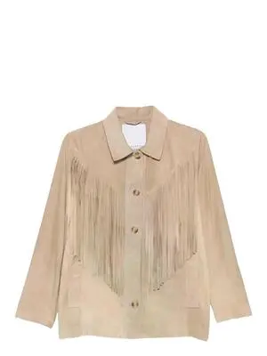 BLUSOTTO Fringed Jacket - Neutrals