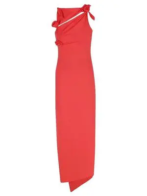Coperni Flower Knot-Detail Dress Red