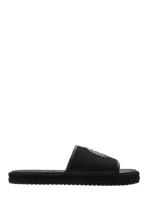 Dolce & Gabbana Logo-appliqué Braided Sandals - Black