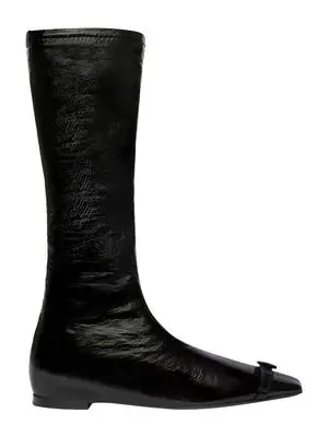 COURREGES Buckled Flat Boots - Black