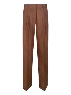 HINNOMINATE Pleated Trousers - Brown