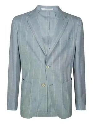 Eleventy Single-breasted Pinstripe Blazer - Blue