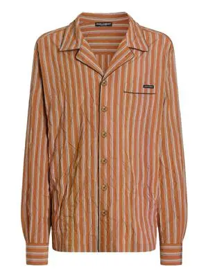 Dolce & Gabbana Striped Pocket Shirt - Orange