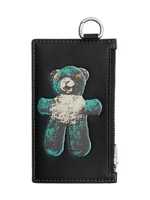 COACH Zip Card Case With Teddy Graphic - Black