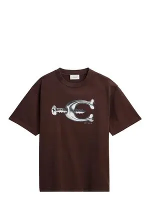 COACH Hardware Relaxed T-shirt In Organic Cotton - Brown