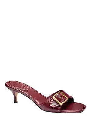 COACH COACH Margot Leather Kitten Heel Sandal Dark Cherry