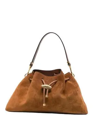 JIMMY CHOO Medium Cinch Suede Shoulder Bag - Brown