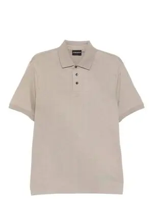 Emporio Armani Cotton Jersey Polo Shirt - Neutrals