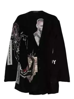 Yohji Yamamoto Asymmetric Hem Jacket - Black