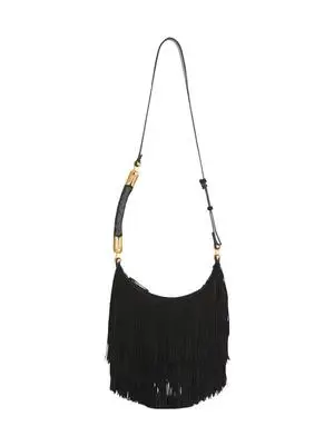 Balmain Ebene Hobo Fringed Shoulder Bag - Black