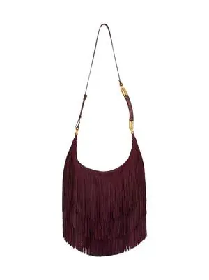 Balmain Large Fringed Shoulder Bag - Red