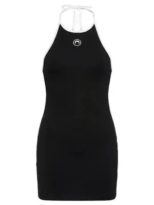 MARINE SERRE Moon Logo Jersey Dress - Black