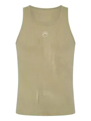 MARINE SERRE Logo Ribbed Tank Top - Neutrals
