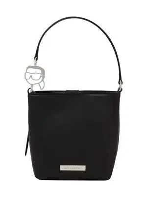 Karl Lagerfeld Ikon Logo-plaque Bucket Bag - Black