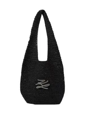 Karl Lagerfeld K/autograph-patch Crochet Tote - Black