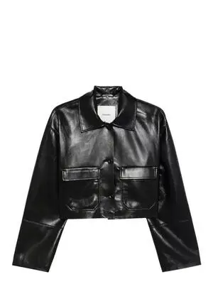 Nanushka Button-fastening Jacket With Pockets - Black