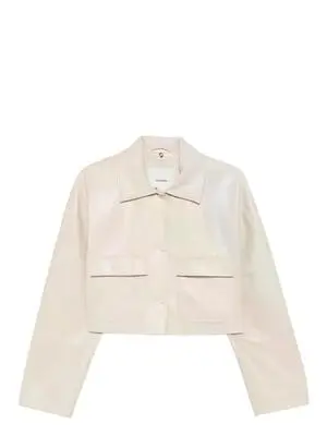 Nanushka Omolara Cropped Jacket - Neutrals
