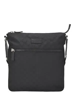 Gucci Gg Nylon Zip Pocket Messenger - Black