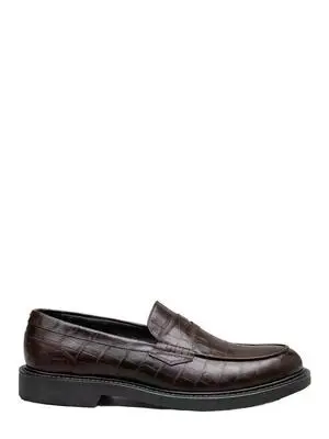 Canali Embossed-pattern Loafers - Brown