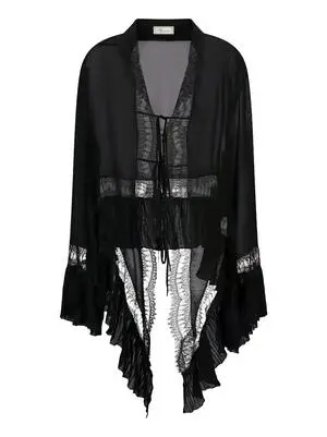 Blumarine Georgette Lace Blouse Black