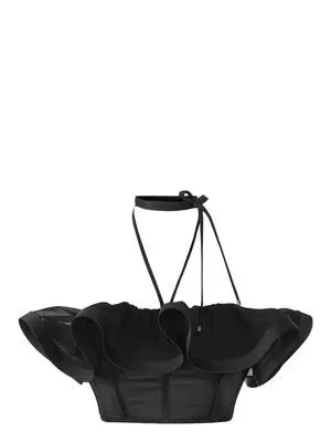 Elisabetta Franchi Ruffled Halterneck Top - Black