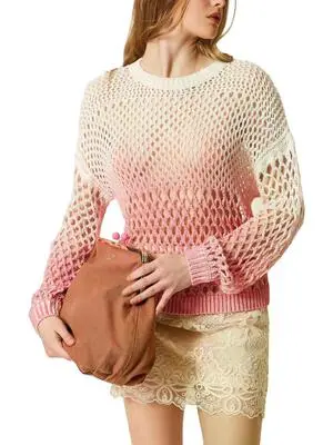 TWINSET TWINSET Openwork Gradual Print Jumper Pink