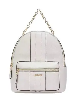 Liu Jo Grained Backpack With Chain Detail - Neutrals