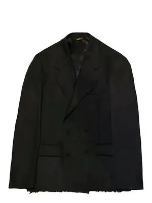 PAURA Cassel Frayed Double-breasted Blazer