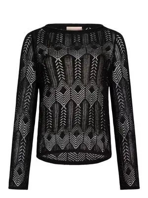 Liu Jo Openwork Crew-neck Sweater - Black