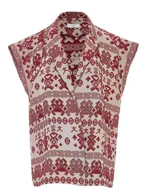 Devotion Patterned Sleeveless Jacket - Neutrals