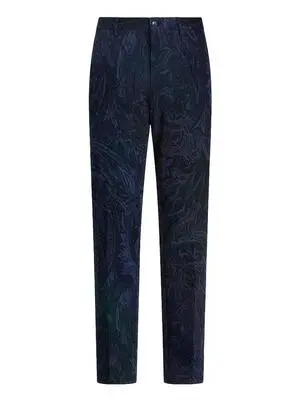 Etro Paisley Jacquard Trousers - Blue